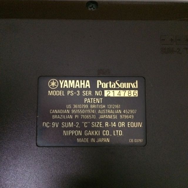 Yamaha Porta Sound Model Ps-3 See No 214786. Made In Japan, Hobbies ...