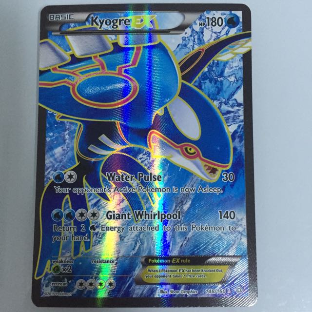 Pokemon TCG - (Full Art) Kyogre EX, Hobbies & Toys, Toys & Games on ...
