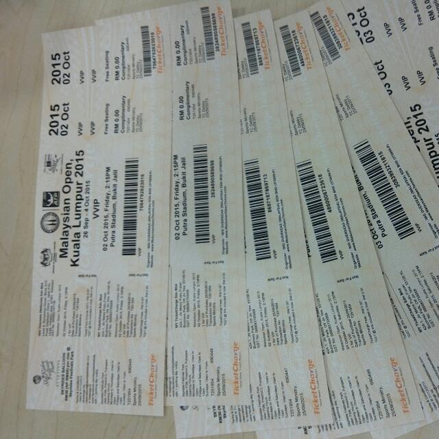 Vvip Ticket Tennis Malaysia Open Rm30 For 6 Ticket . Expired 2 October ...