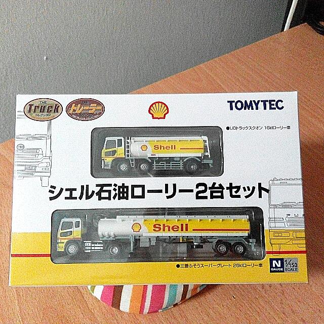 Tomytec Tomica Shell Trailer Oil Tanker Lorry 1/150 N Scale Set (Sold ...