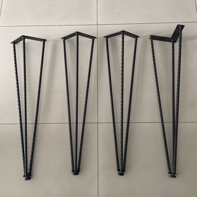 Industrial Wrought/Rod Iron Leg Stand, Furniture & Home Living ...