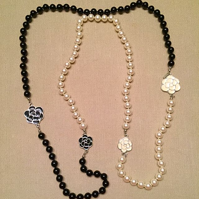 Very Lovely "Mary Quant" Black And White Pearl Necklace, Women's ...