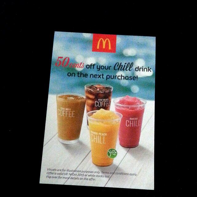 McDonald's 50 Cent Off Voucher, Tickets & Vouchers, Vouchers on Carousell