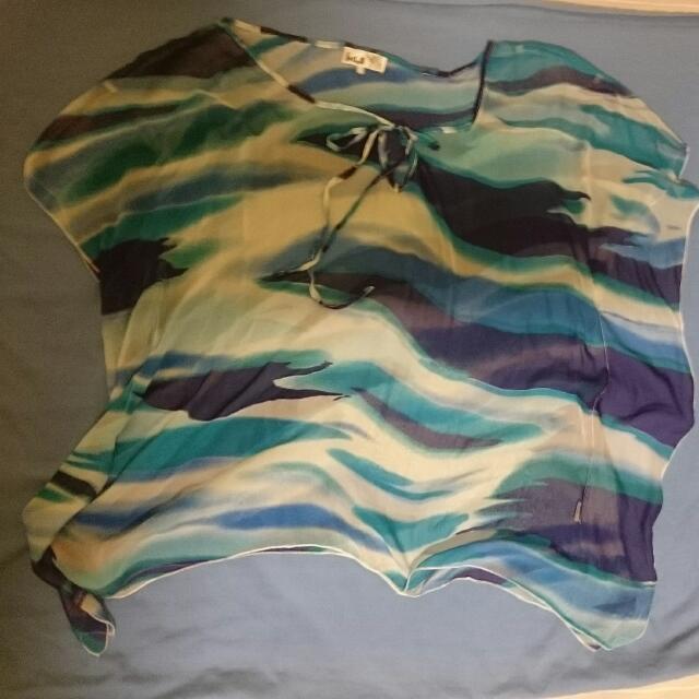 Billowy Chiffon Drape Top, Women's Fashion, Tops, Blouses on Carousell