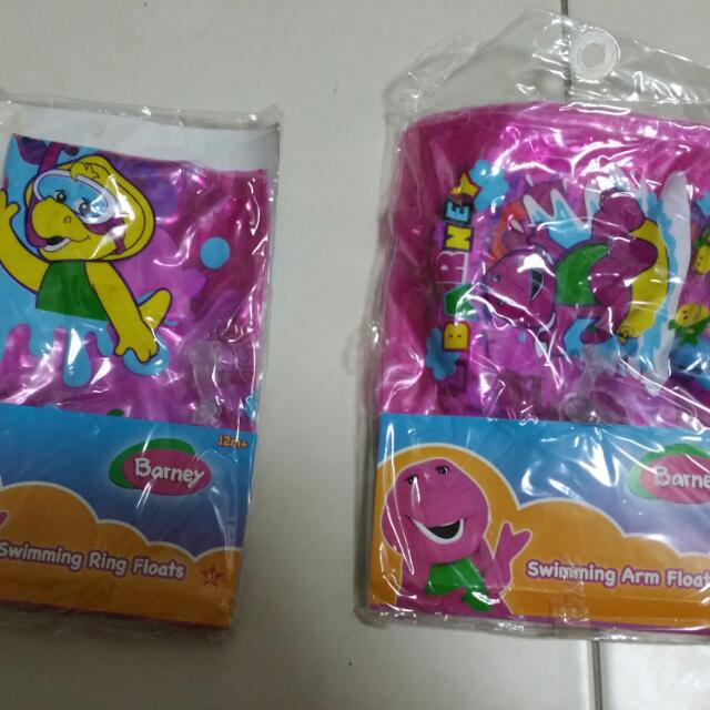 BRAND NEW !Barney SWIM FLOAT & ARM FLOATS, Babies & Kids, Bathing ...