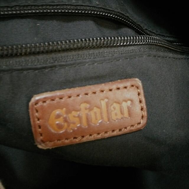 Esfolar Backpack Cloth N Real Leather, Men's Fashion, Bags, Belt bags ...