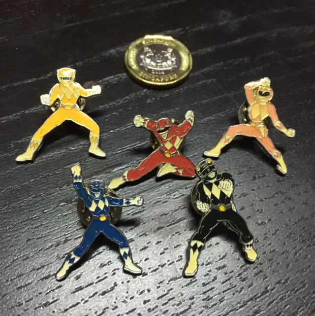 Very Rare Authentic Set Of Power Ranger Collar Pins, Hobbies & Toys ...