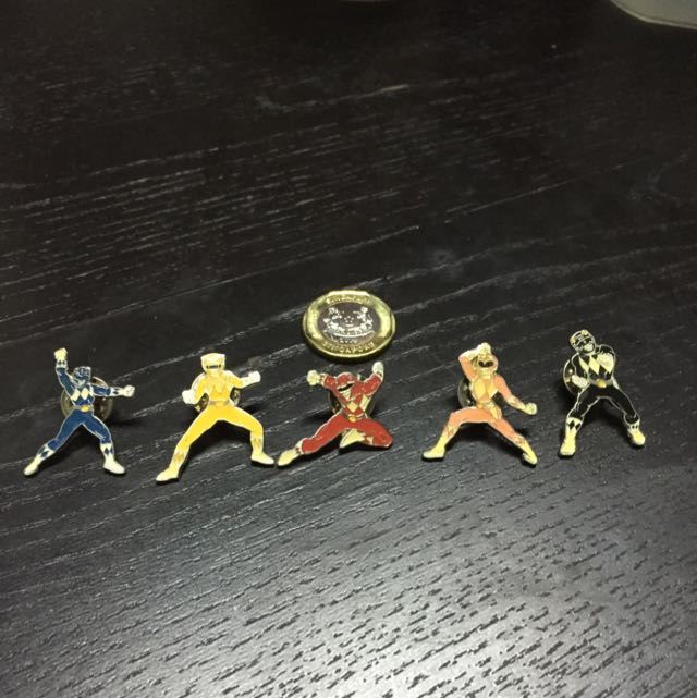 Very Rare Authentic Set Of Power Ranger Collar Pins, Hobbies & Toys ...