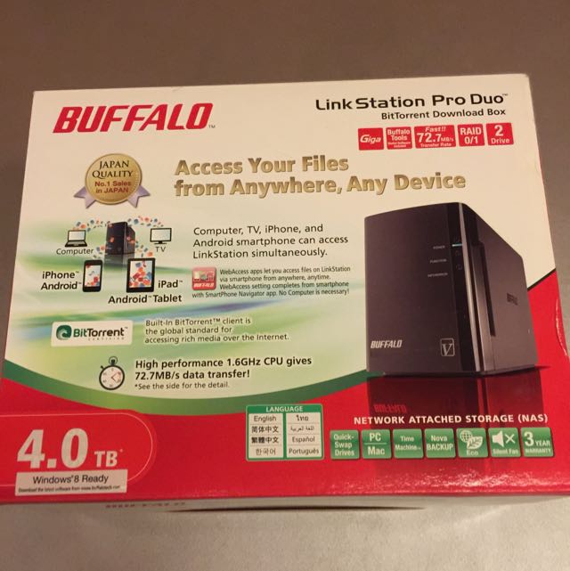 Buffalo Link Station Pro Duo 4TB, Computers & Tech, Parts & Accessories ...