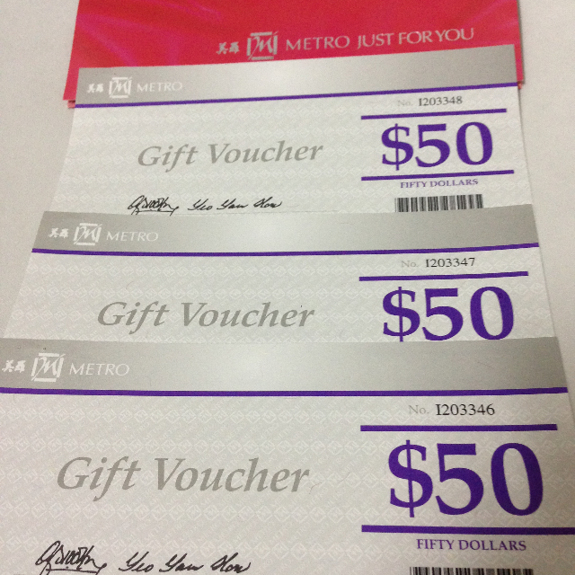 (RESERVED) METRO SHOPPING VOUCHER, Tickets & Vouchers, Vouchers on ...