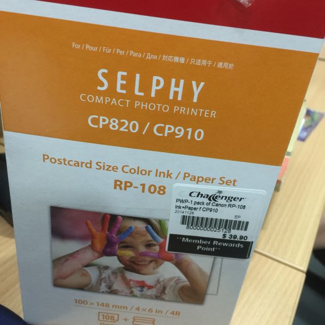 Canon Selphy Photo Printer Paper For Cp820/cp910, Computers & Tech ...