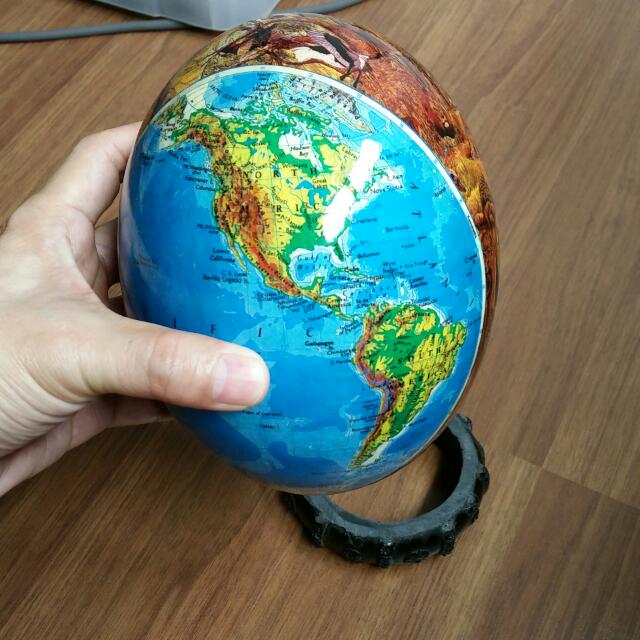 Impressive Hand Drawn World Map Art Craft On Ostrich Egg(Made In South ...