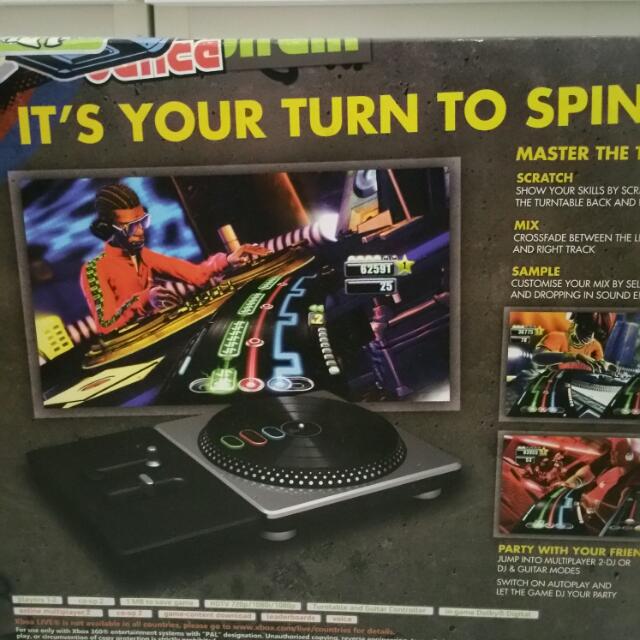 XBOX 360 DJ HERO TURNTABLE (Wireless Controller) PLUS GAME DISC (With ...