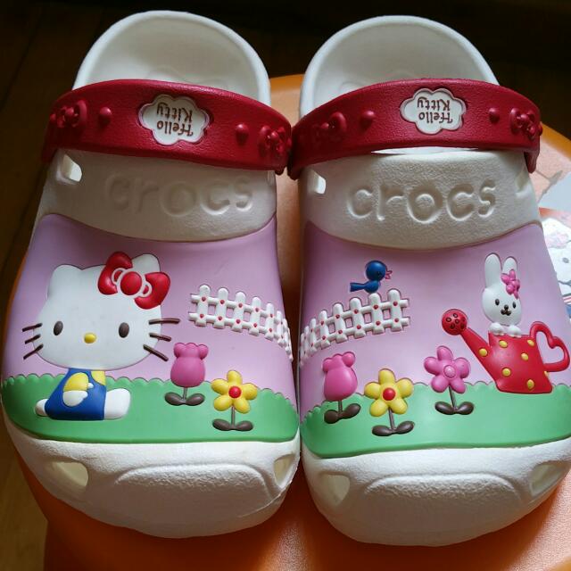 Original Hello Kitty Crocs (New), Babies & Kids, Babies & Kids Fashion ...