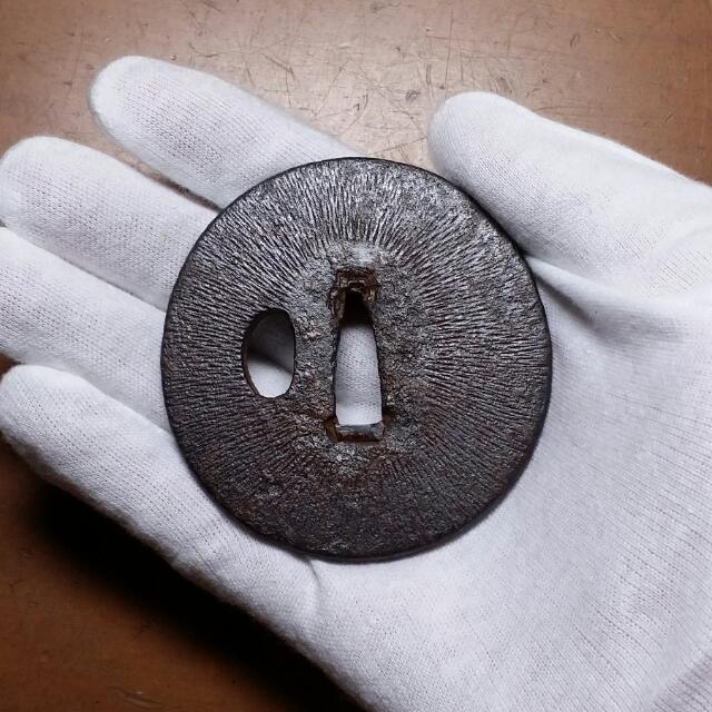 TSUBA Guard Japan NBTHK Certified Tosho School Sun Design Carving ...