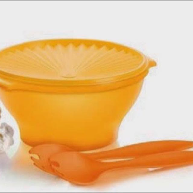 Tupperware Salad Bowl 3.8L With Flork, Furniture & Home Living ...