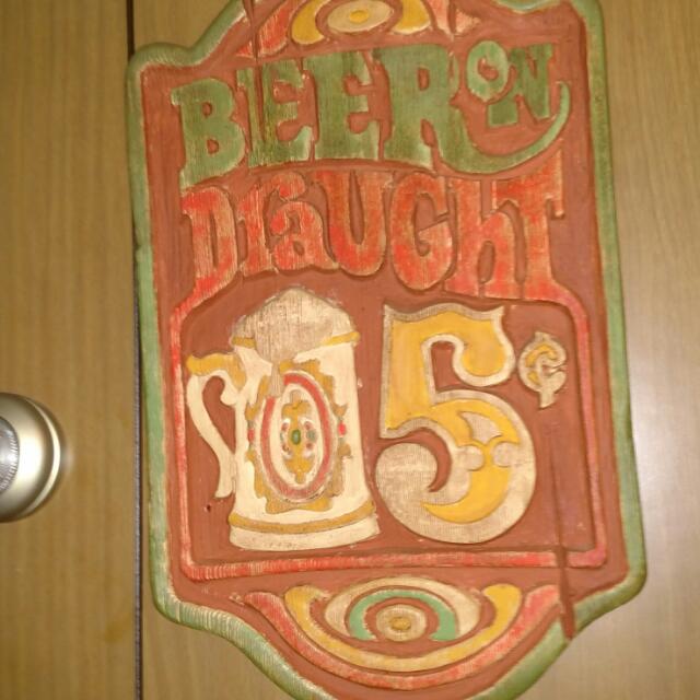 Vintage Draught Beer Sign, Hobbies & Toys, Memorabilia & Collectibles ...