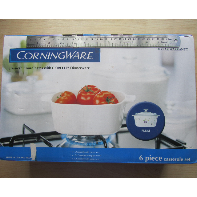 CORNINGWARE (CORNING WARE) 6 piece casserole set, classics Coordinates ...