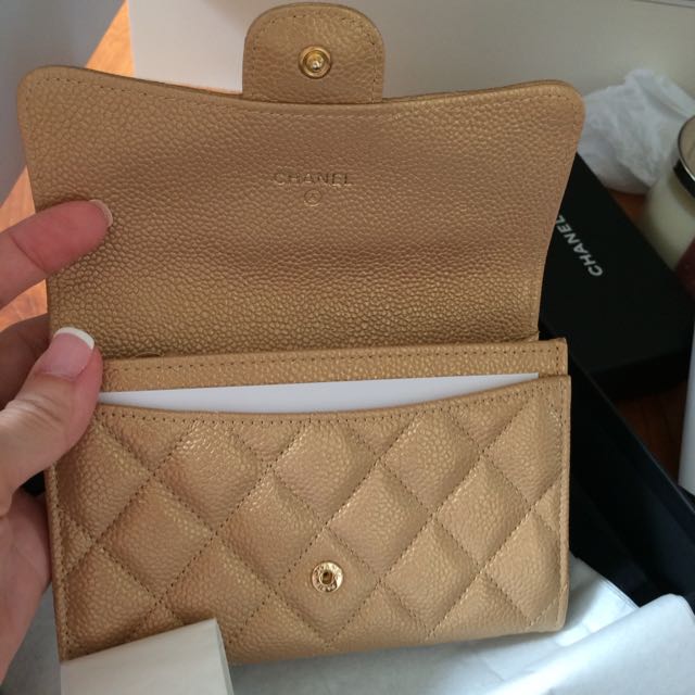 Brand New Chanel Small Wallet Gold Caviar, Luxury, Bags & Wallets on ...