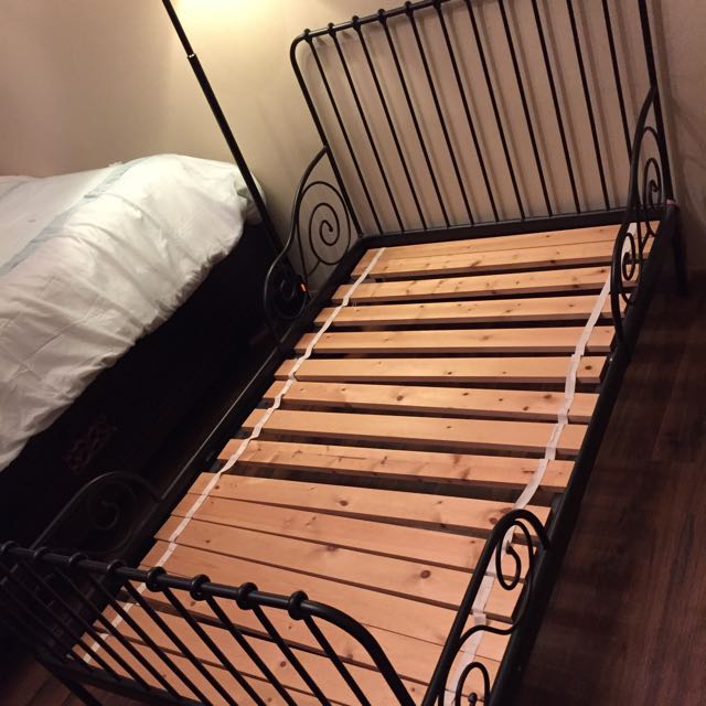 IKEA Extendable Metal Bed Frame Only, Furniture & Home Living ...