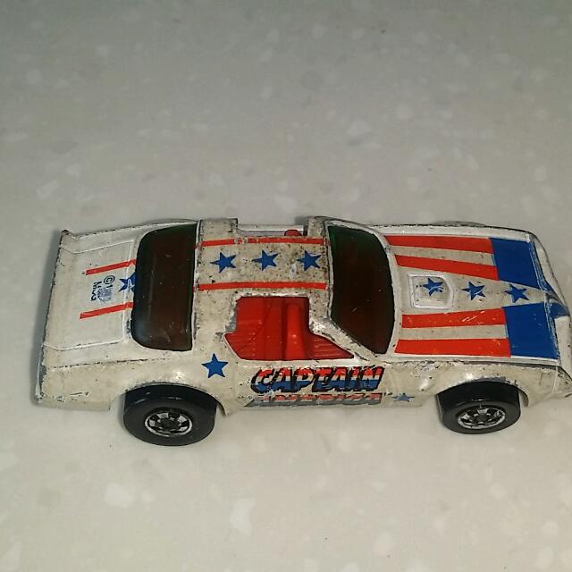 Mattel Hot Wheels HOTBIRD CAPTAIN AMERICA CAR 1977 MADE IN HONGKONG ...