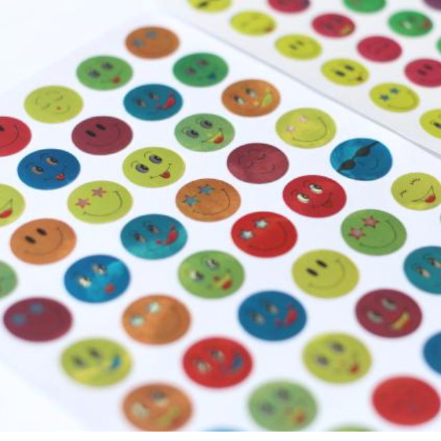 Smiley, happy face sticker for children, student, teacher, childcare ...