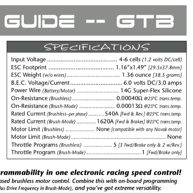 Novak GTB Esc No Limit Esc For Brushed And Brushless 500AMP, Hobbies ...