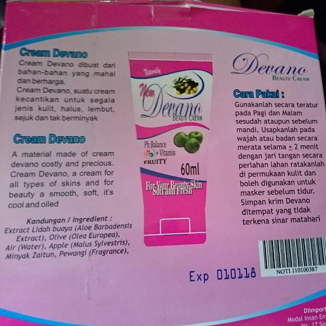 Brand New Devano Beauty Cream, Beauty & Personal Care, Face, Face Care ...
