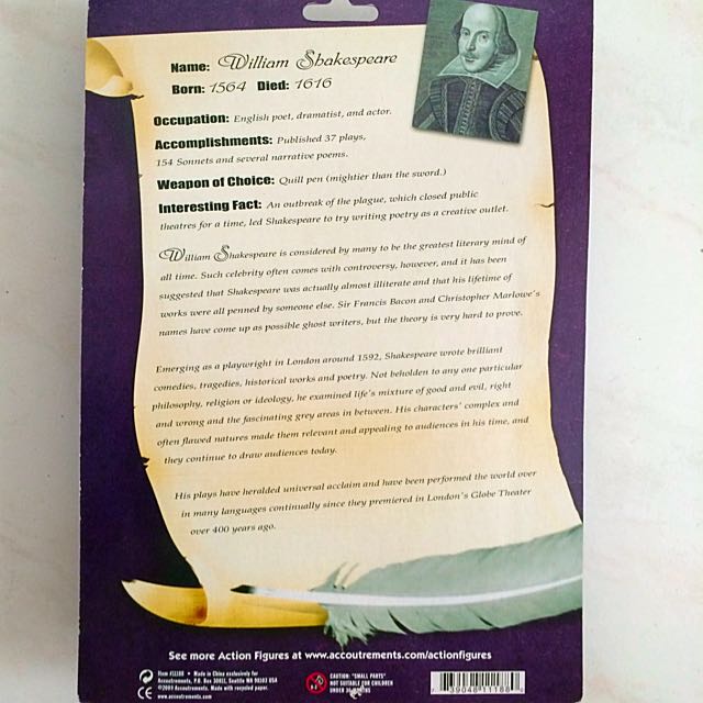 William Shakespeare Action Figure, Hobbies & Toys, Toys & Games on ...