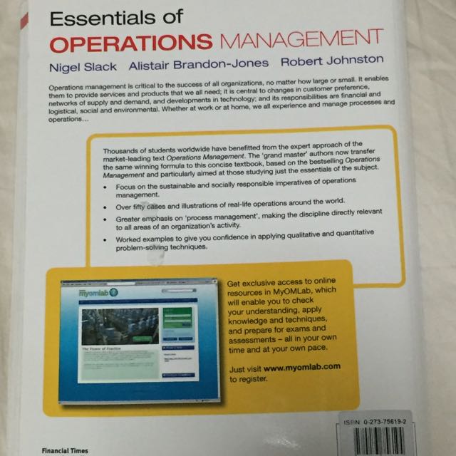 Essentials Of Operations Management, Hobbies & Toys, Books & Magazines ...