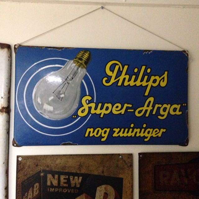 Vintage Philips Small Enamel Advertising Sign, Hobbies & Toys ...