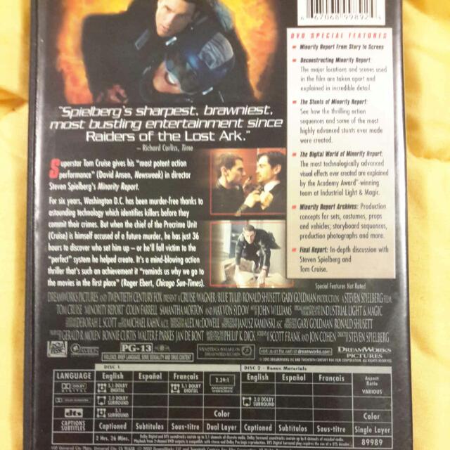 Code 1 DVD - Minority Report 2-disc (Tom Cruise) Steven Speilberg ...