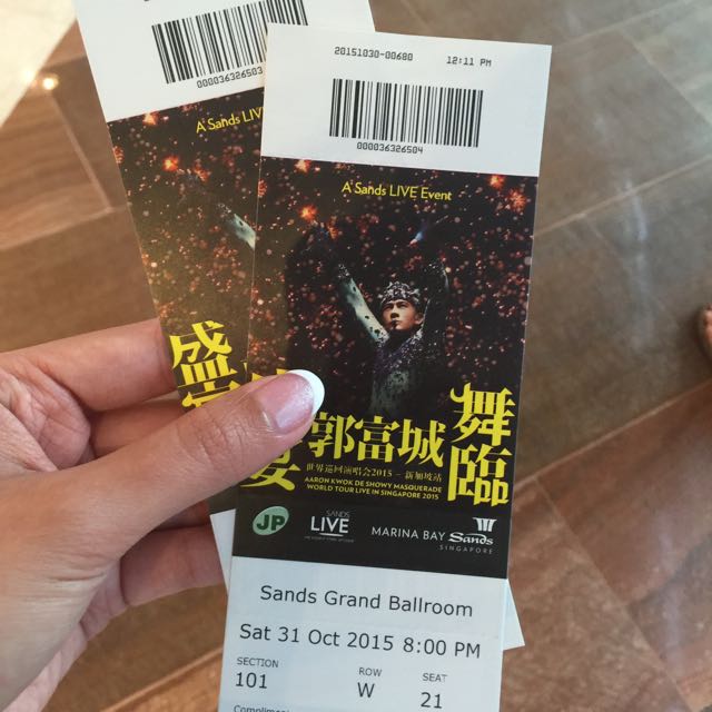Aaron Kwok' concert Ticket, Tickets & Vouchers, Event Tickets on Carousell