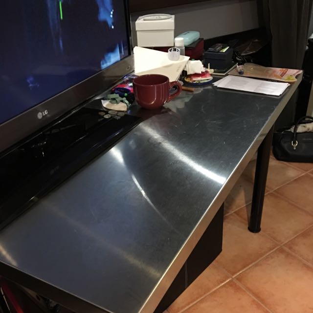 Study Desk With Stainless Steel TOP, Furniture & Home Living, Furniture ...