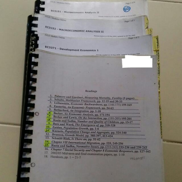 NUS Econs Lecture Notes + Tutorial Questions/Answers + Past Exam ...
