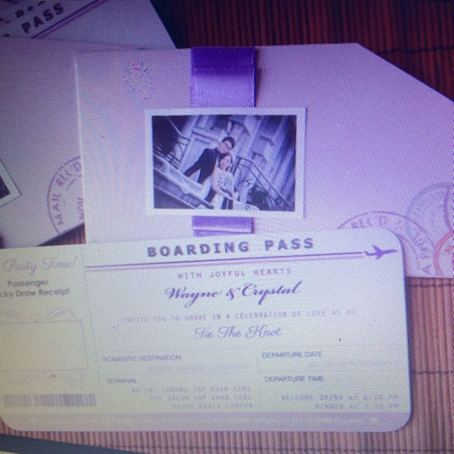 Wedding Invitation: boarding Pass Design, Hobbies & Toys, Stationery ...