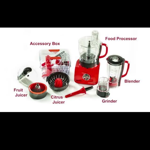 KITCHEN EXPRESS FOOD PROCESSOR BLENDER GRINDER FP32 (FERRANO RED), TV & Home Appliances, Kitchen ...
