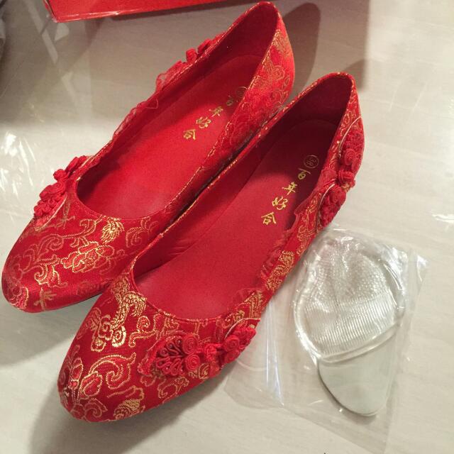 Traditional Chinese Wedding Shoes (Flats), Women's Fashion, Footwear ...