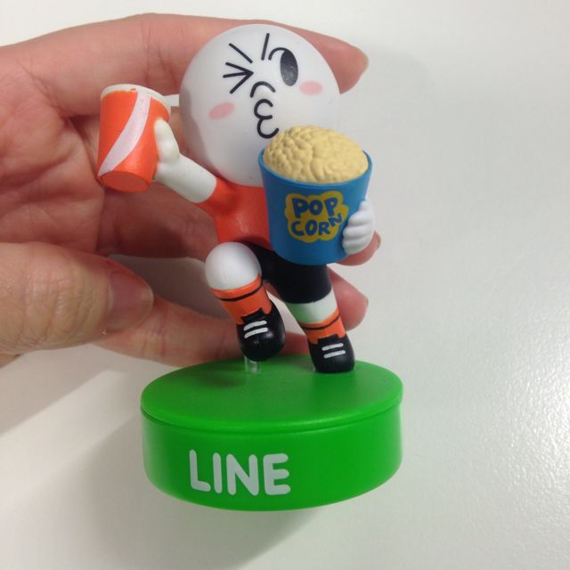 LINE Moon popcorn and drink figurine And Stamp, Hobbies & Toys, Toys ...