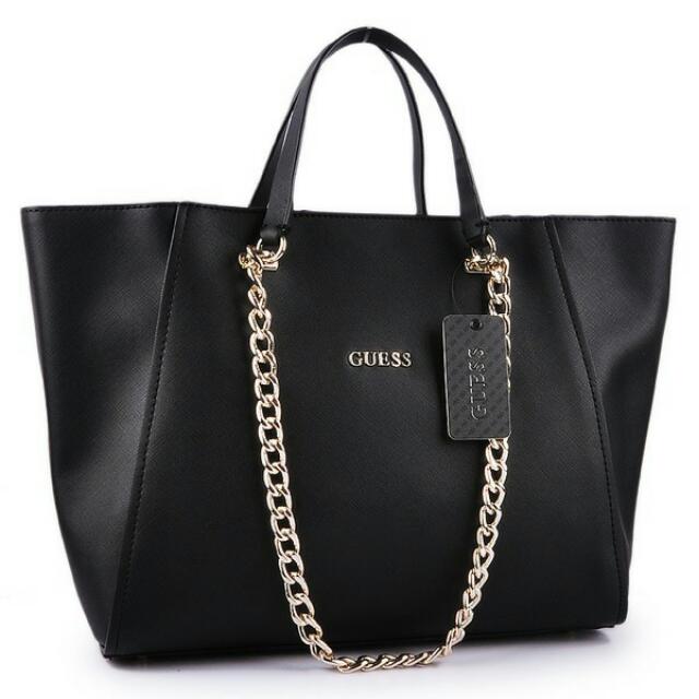 GUESS NIKKI CHAIN TOTE, Luxury, Bags & Wallets on Carousell