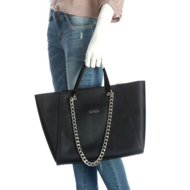 GUESS NIKKI CHAIN TOTE, Luxury, Bags & Wallets on Carousell