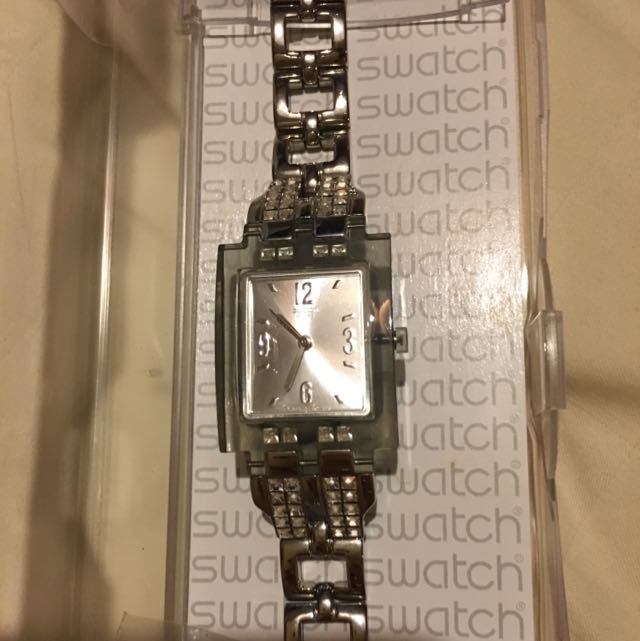 Swatch Watch With Stainless Steel Strap With Swarovski Crystals ...
