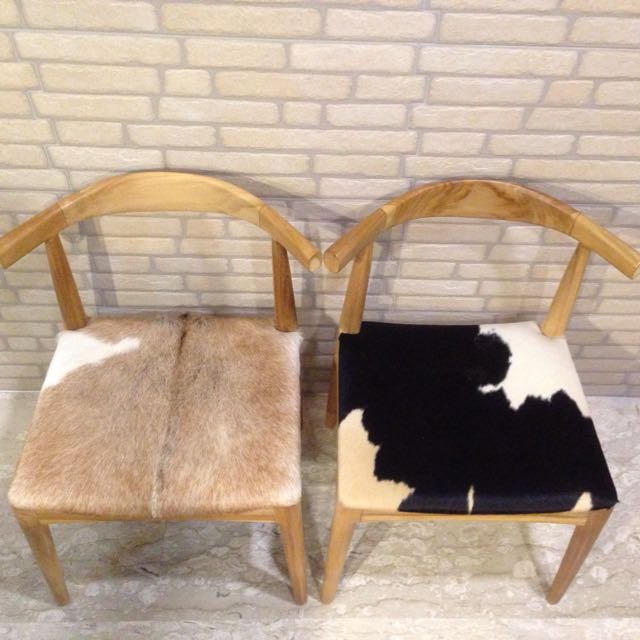 Animal Skin Wooden Dining Chairs (by Galanga Living), Furniture & Home ...