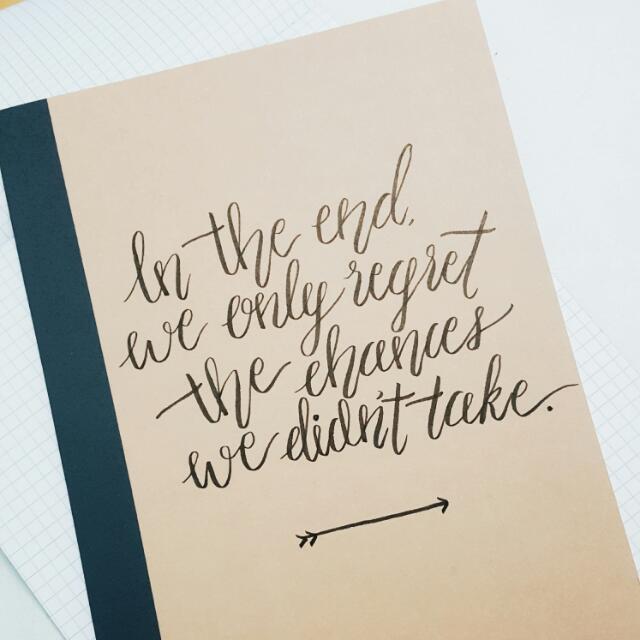 Customised Handwritten Calligraphy Quote Notebook, Hobbies & Toys ...