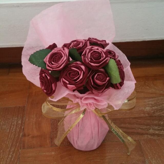 Handmade Rose Bouquet, Hobbies & Toys, Stationery & Craft, Handmade ...
