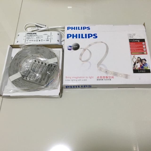 Philips LED strip cove lights 1m, 5m (with driver), Furniture on Carousell