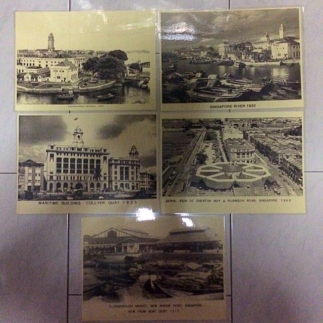 5th Set Of 5 A4 Size Of Old Singapore Laminated Pictures. Fast Deal ...