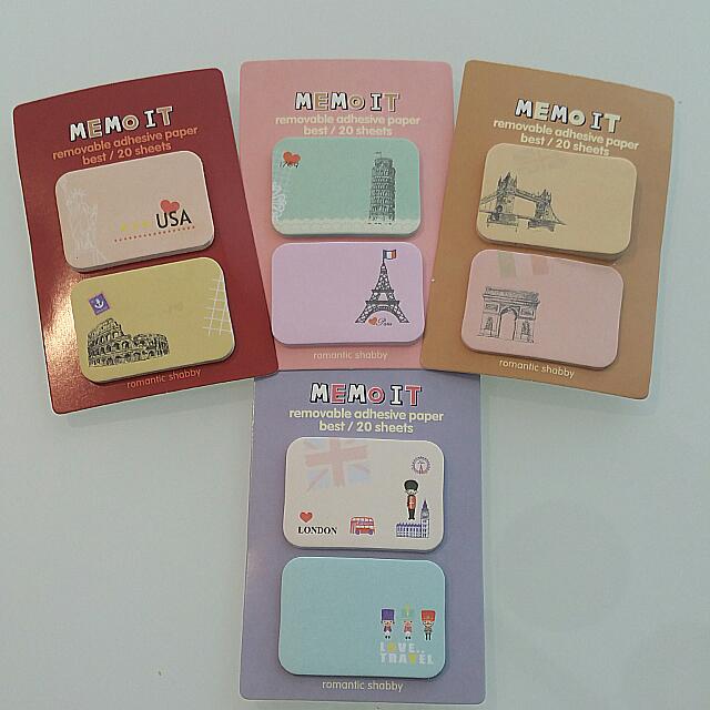 Mini Post It Memos Twin Pack (Korean Stationery), Hobbies & Toys ...
