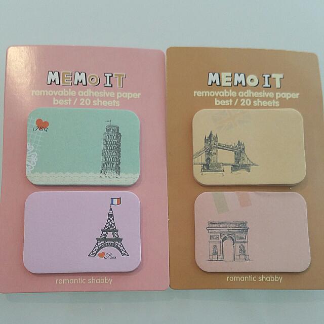 Mini Post It Memos Twin Pack (Korean Stationery), Hobbies & Toys ...
