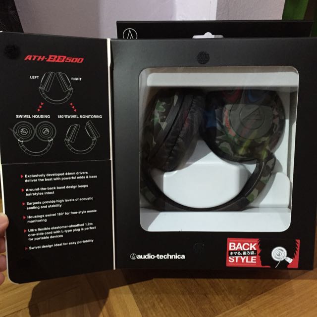 New Audio Technica ATH-BB500 Back Band Headphones, Mobile Phones ...